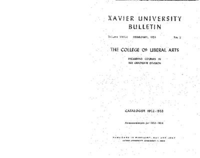 Xavier University Course Catalog | University Archives and Special ...