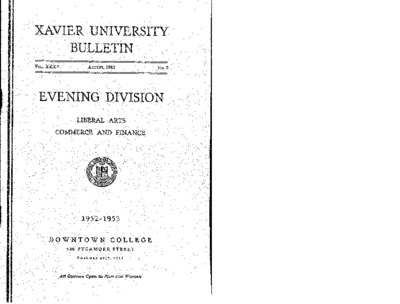 Xavier University Course Catalog | University Archives and Special ...