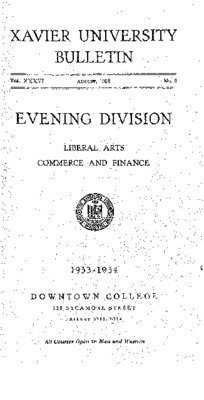 Xavier University Course Catalog | University Archives and Special ...