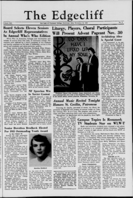 "Edgecliff Student Newspaper" by Edgecliff College - Cincinnati